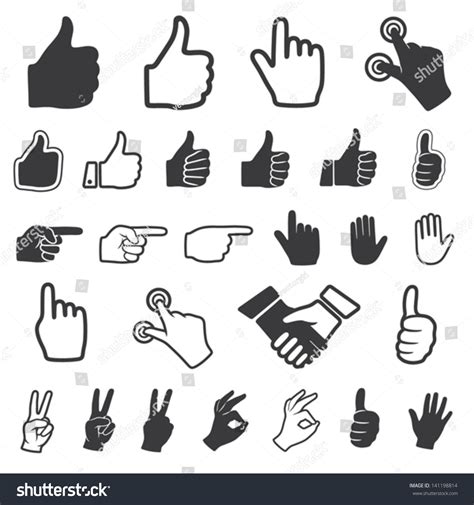 Hand Icon Vector Set 141198814 Shutterstock