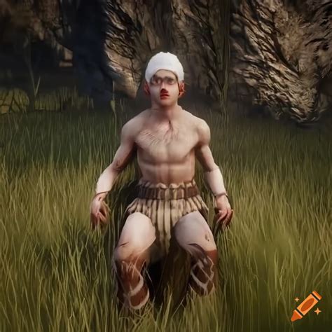 Unreal Engine 5 Pale White Skinned Red Haired And Red Eyed Elf Man