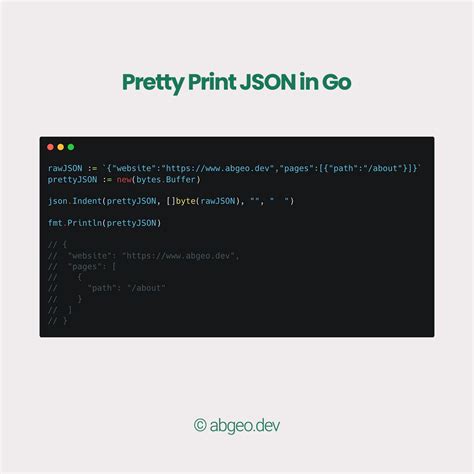 Golang Json Prettyprint Goprogramming Codingtips Productivity Temuri Takalandze