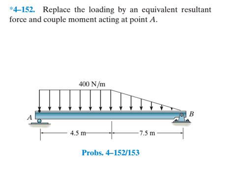 solved 4 152 replace the loading by an equivalent