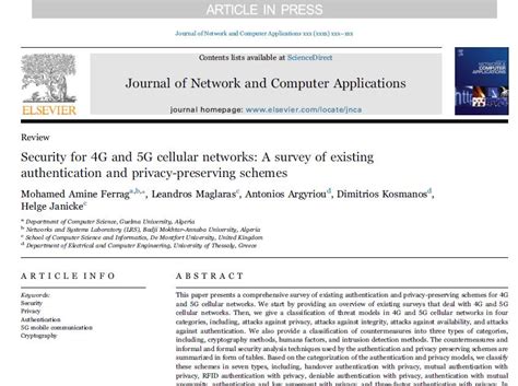 Mohamed Amine Ferrag Phd On Linkedin M A Ferrag L Maglaras A