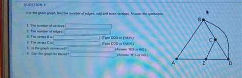 Solved For The Given Graph Find The Number Of Edges Odd