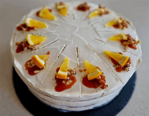 Lemon Meringue Cake Is Layers Of Soft Moist Lemon Cake Filled Stock
