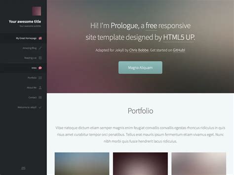 Jekyll Theme Prologue By Chrisbobbe A Jekyll Template Built At