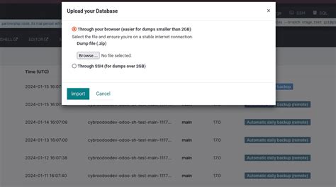 How To Import Database In Odoo Sh How To Import Database In Odoo Sh