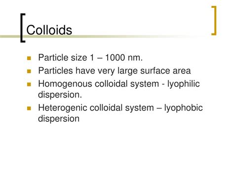 Ppt Disperse And Colloidal Systems Powerpoint Presentation Free Download Id598576
