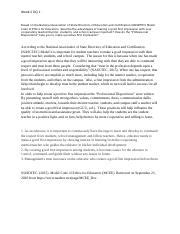 Module DQ Docx Week DQ Based On The National Association Of State Directors Of