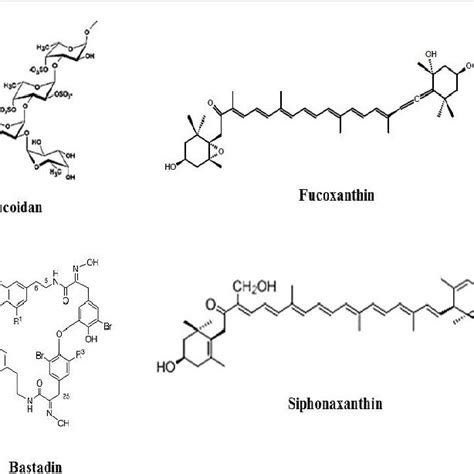 Chemical Structures Of Marine Agents Such As Fucoidan Fucoxanthin Download Scientific Diagram