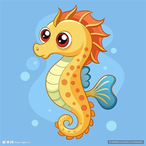 可爱的卡通海马设计图 海洋生物 生物世界 设计图库 昵图网