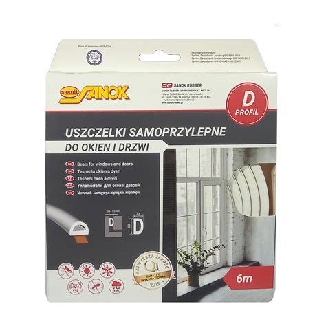 Uszczelka Do Okien I Drzwi Typ D BIEL 6m Karton 5901729579639