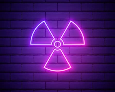 Premium Vector Caution Neon Sign On Brick Wall Glowing Exclamation