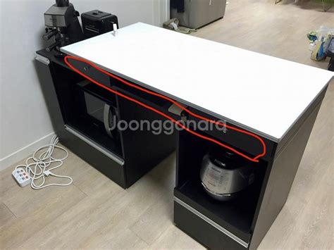 대리석 상판 블랙 홈바 아일랜드 렌지대 밥솥 수납 렌지대수납장 중고나라