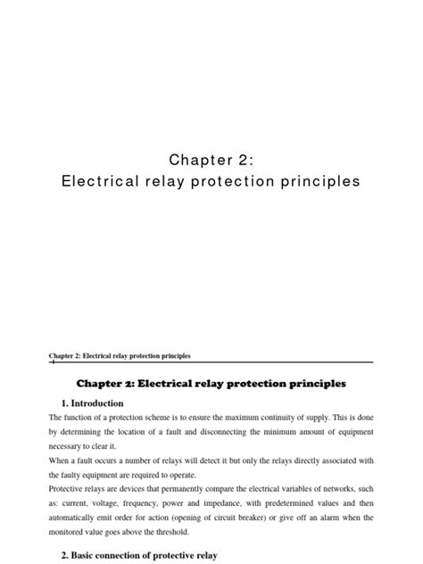 Chapter 2 Electrical Relay Protection Principles Download Free Pdf