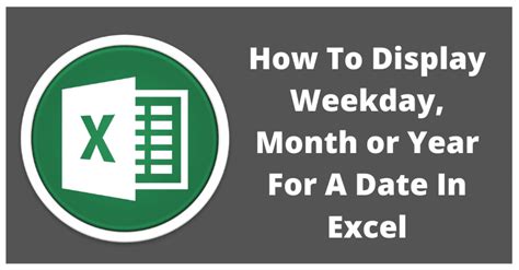 Ways To Display Weekday For A Date In Excel ExcelDataPro