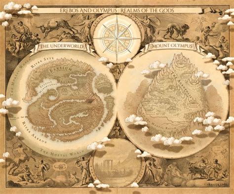 Greek Underworld And Mount Olympus Print Hades Map Digital Etsy Greek Underworld Underworld