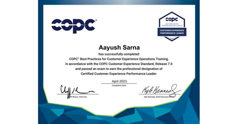 Copc® Best Practices For Customer Experience Operations Cx Performance… Aayush Sarna