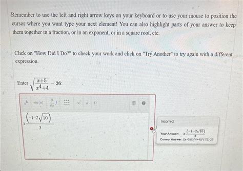 Solved Remember To Use The Left And Right Arrow Keys On Your