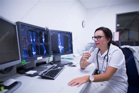 Radiologist Recording Results Stock Image F Science Photo Library