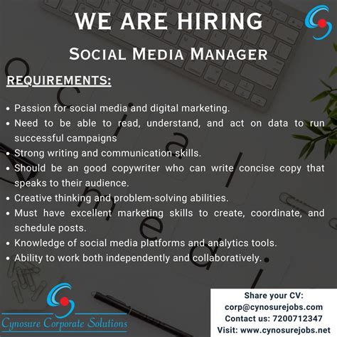 Cynosure Corporate Solutions On Linkedin Hiring Socialmedia Media Chennai Jobopening