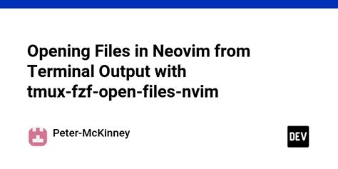 Opening Files In Neovim From Terminal Output With Tmux Fzf Open Files Nvim Dev Community