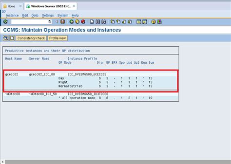 Operation Mode SAPCODES