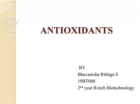 Antioxidants Ppt