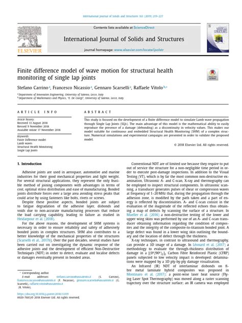 Finite Difference Model Of Wave Motion For Stru 2019 International