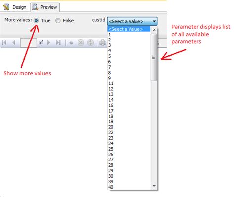Reporting Services Ssrs 2008 Parameter To Show More Values If User