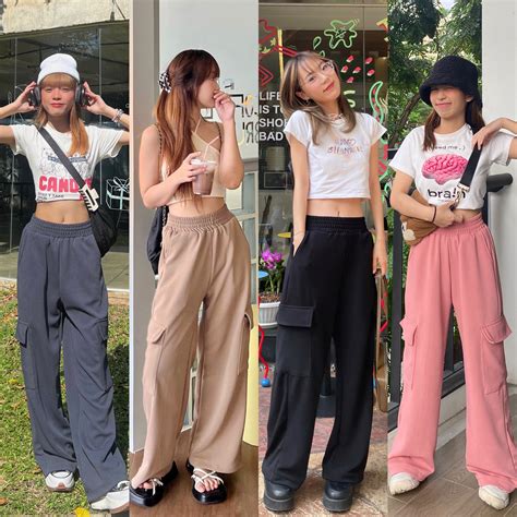 150cm Cargo กางเกงคาร์โก้ 4กระเป๋า เอวยางยืด ผ้ายืดใส่สบาย กดดูรูป
