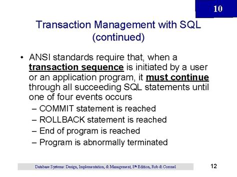 Chapter A Transaction Management Database Systems