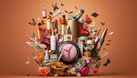 Premium Ai Image Creative Cosmetics Composition For Advertisement