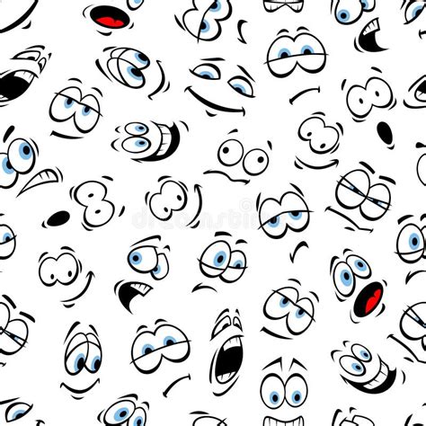 Teste Padrão Humano Do Emoticon Dos Desenhos Animados Com Olhos Azuis