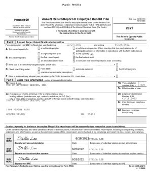 Fillable Online Form5500 Annual Return Report Of Employee Benefit Plan
