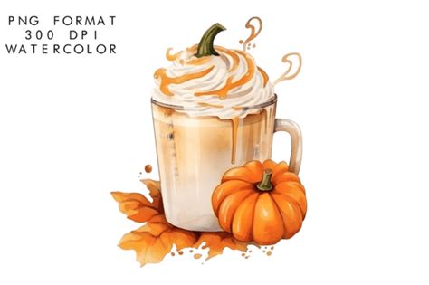 Watercolor Pumpkin Spice Latte Graphic By Watercolorbykr · Creative Fabrica