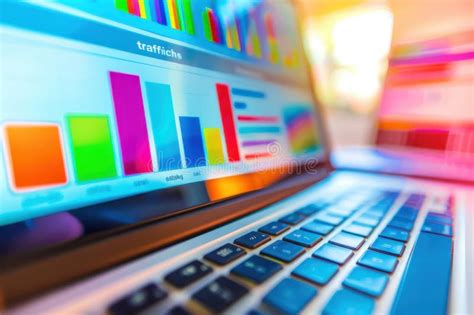 Colorful Data Analytics Displayed On A Laptop Screen Highlighting