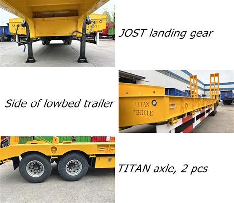 Tons Capacity Axle Low Bed Trailer For Sale
