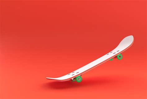 3d 렌더링 그림 스케이트 보드 색상 배경에 고립 프리미엄 사진