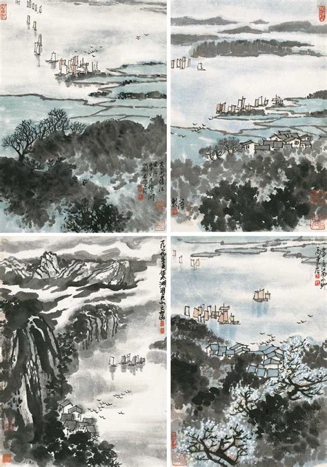 宋文治 山水册 册页（十开选四）上海长城 2005秋季艺术品拍卖会 上海长城拍品价格图片拍卖专场拍卖会预展拍卖会结果卓克拍卖频道