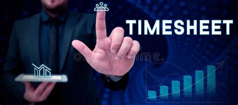 Conceptual Caption Timesheet Word Written On Graphical Representation Of Period Time On Which