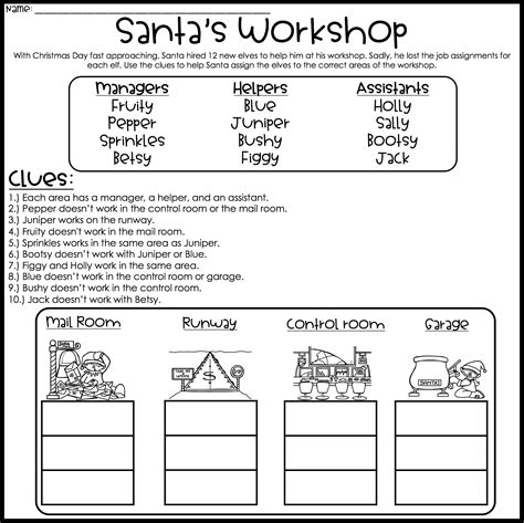 Christmas Dinner Logic Puzzles Printable Logic Puzzles