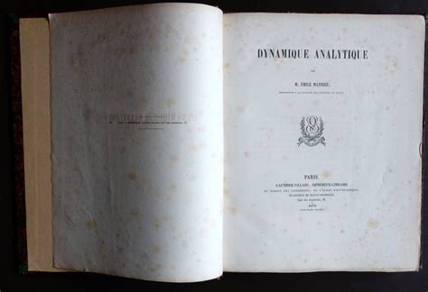 Émile Mathieu Dynamique Analytique 18781878 Catawiki