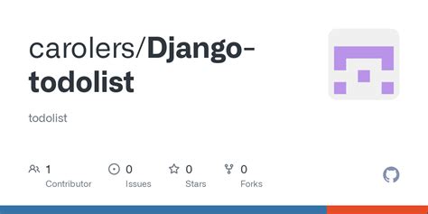 GitHub Carolers Django Todolist Todolist