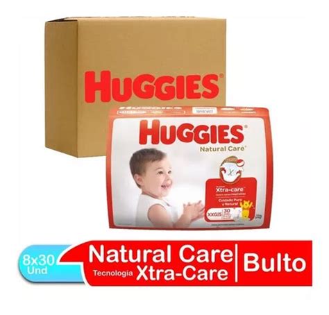 Pañales Bebe Huggies Natural Care Talla Xxg Bulto 8x30 Und Mercadolibre