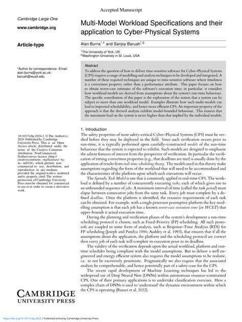 Pdf Multi Model Workload Specifications And Their Application To