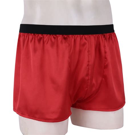 Men Silk Satin Boxer Shorts Sissy Lingerie Briefs Swim Trunk Loose Short Pant Ebay