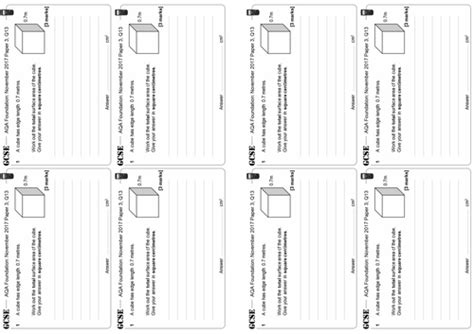 Volume And Surface Area Gcse Questions Foundation Aqa Teaching Resources