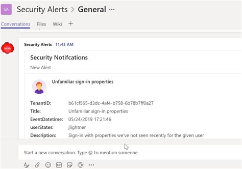 Getting Microsoft Security Alerts In Teams