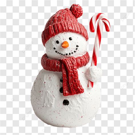 빨간 스카프와 모자를 쓰고 사탕수수를 들고 있는 귀여운 눈사람 크리스마스 축하 투명한 Png 일러스트 및 이미지 에 대한