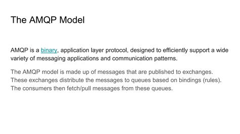 The Amqp Model Ppt
