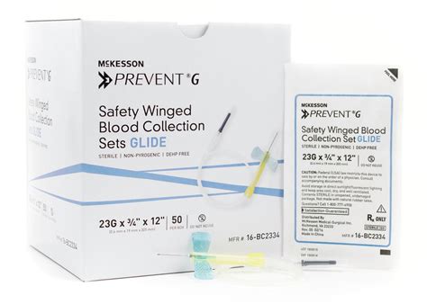 Blood Collection Set 23 Gauge 34 Inch Needle Length Safety Needle 12